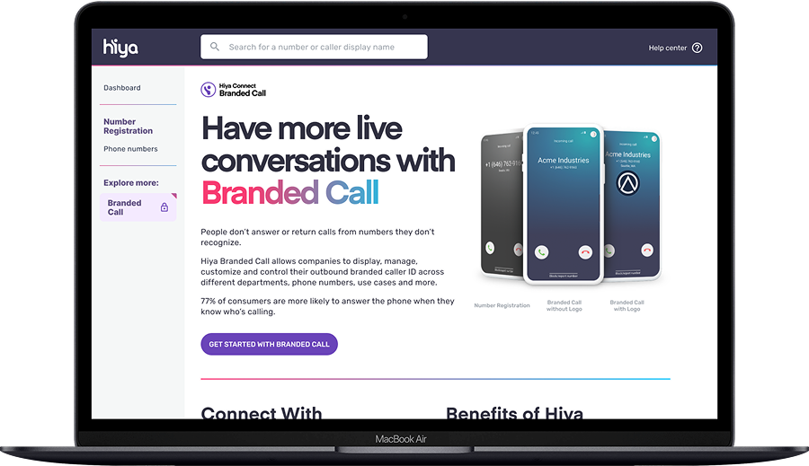 What’s the difference between Hiya Connect Number Registration and Branded Call?