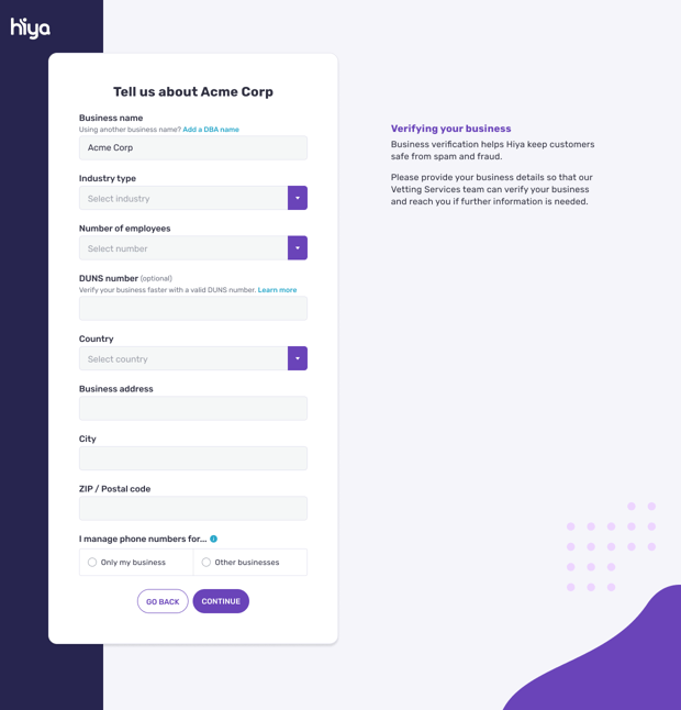 What to expect when you sign up for Hiya Branded Call